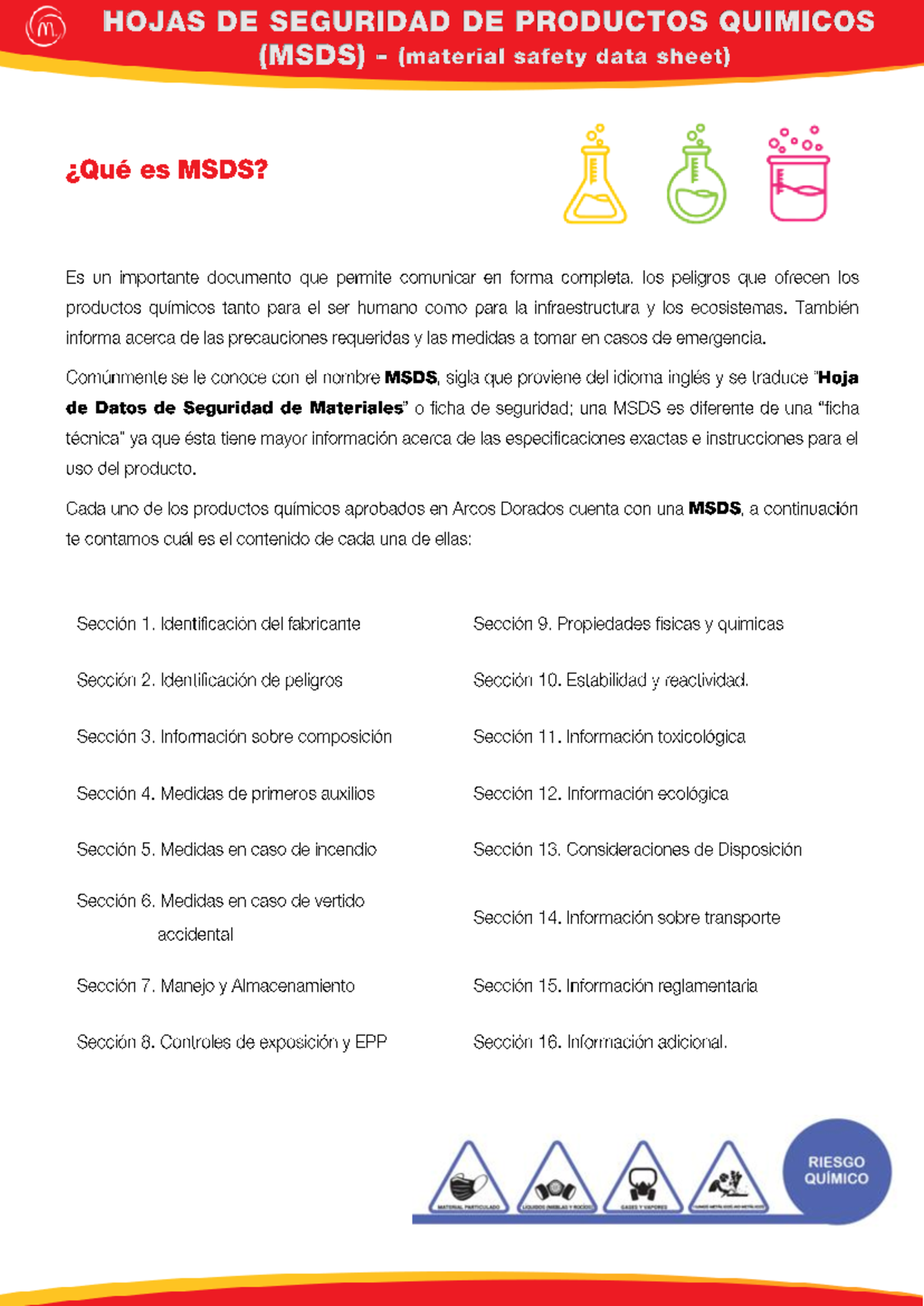 Qué es MSDS - Resumen - M HOJAS DE SEGURIDAD DE PRODUCTOS QUIMICOS ...