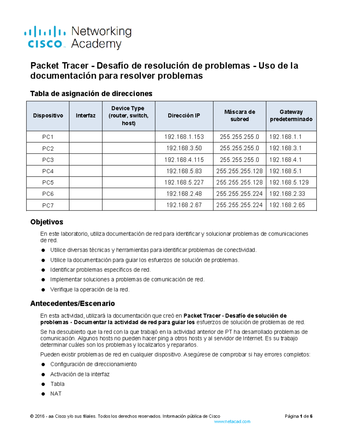 12.6.2 Packet Tracer - Troubleshooting Challenge - Use Documentation to Solve Issues - Packet ...