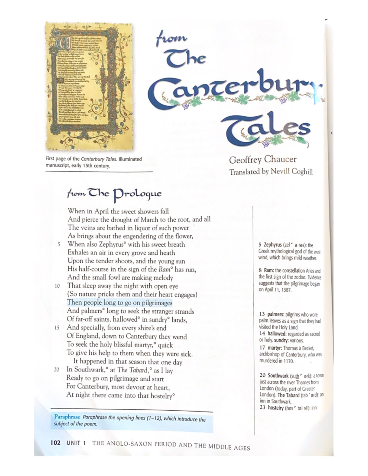 Canterbury Tales text pg. 102-123 - ENG 301 - Studocu