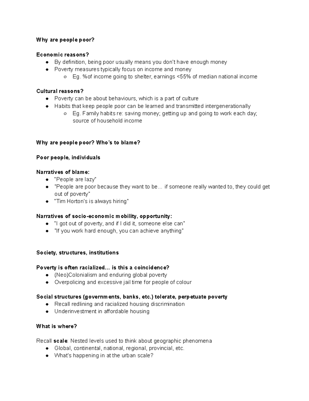 Lecture 15 - notes - Why are people poor? Economic reasons? By ...