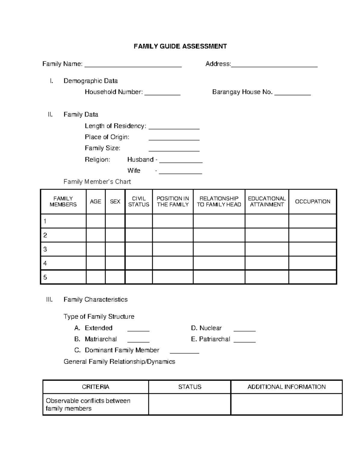 Family-assessment - Guide to getting family data - FAMILY GUIDE ...