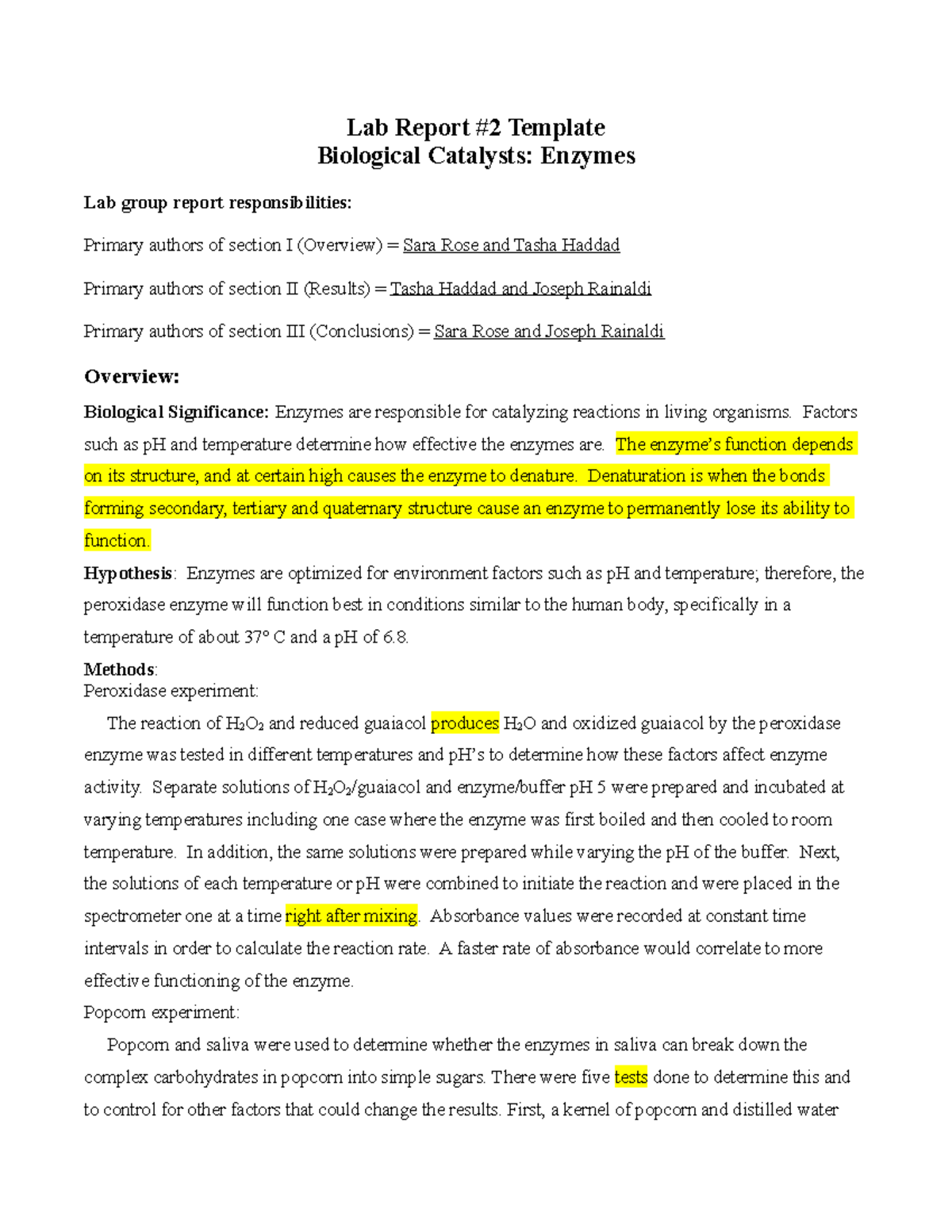 Lab 2 - Assignment 2 due in lab portion of class. - Lab Report #2 ...