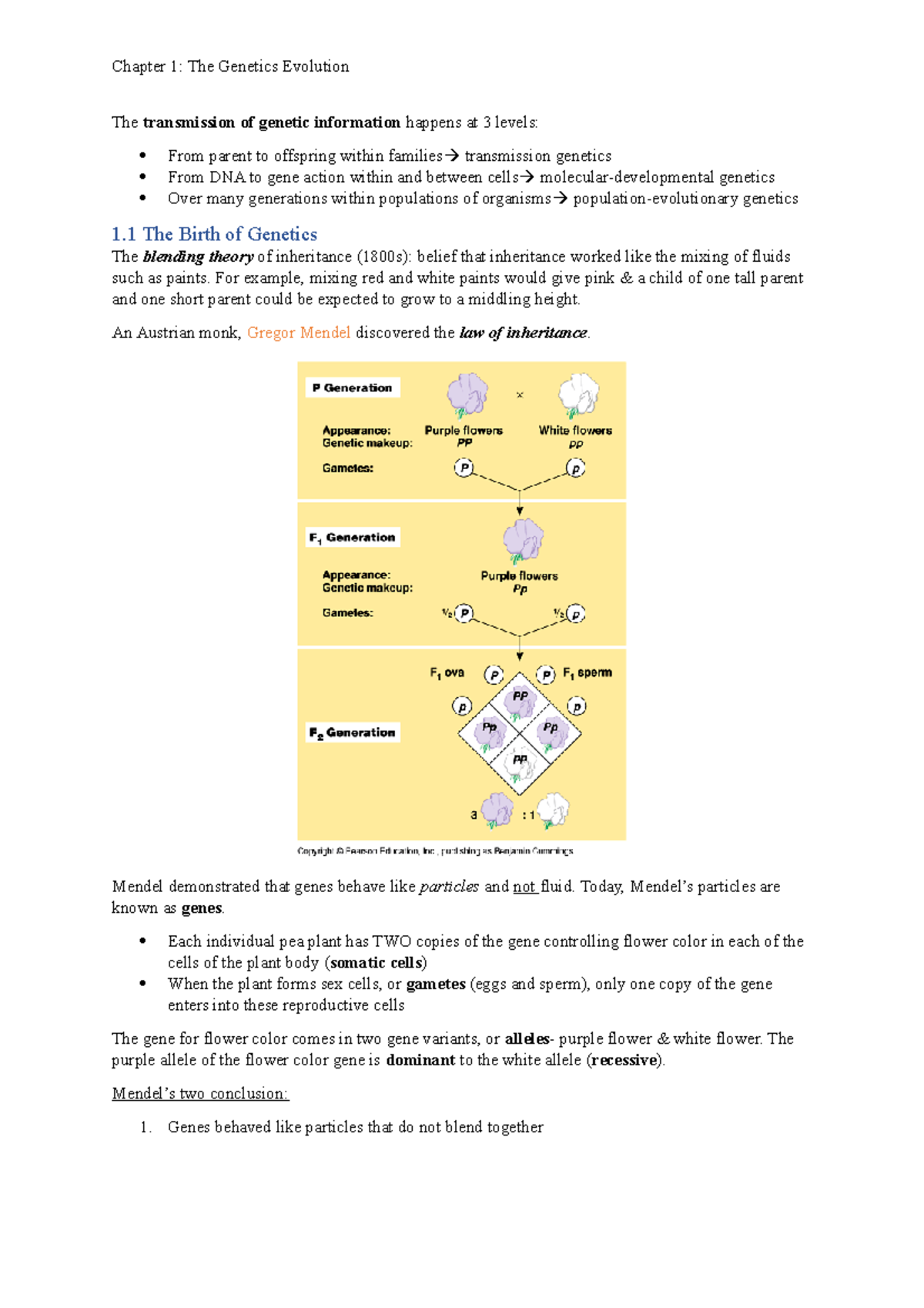 Ch.1 The Genetics Revolution - Chapter 1: The Genetics Evolution The ...