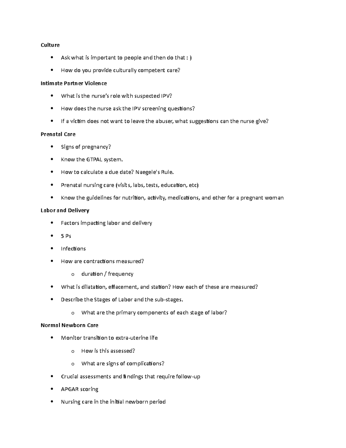 Exam 3 study guide outline - Culture Ask what is important to people ...