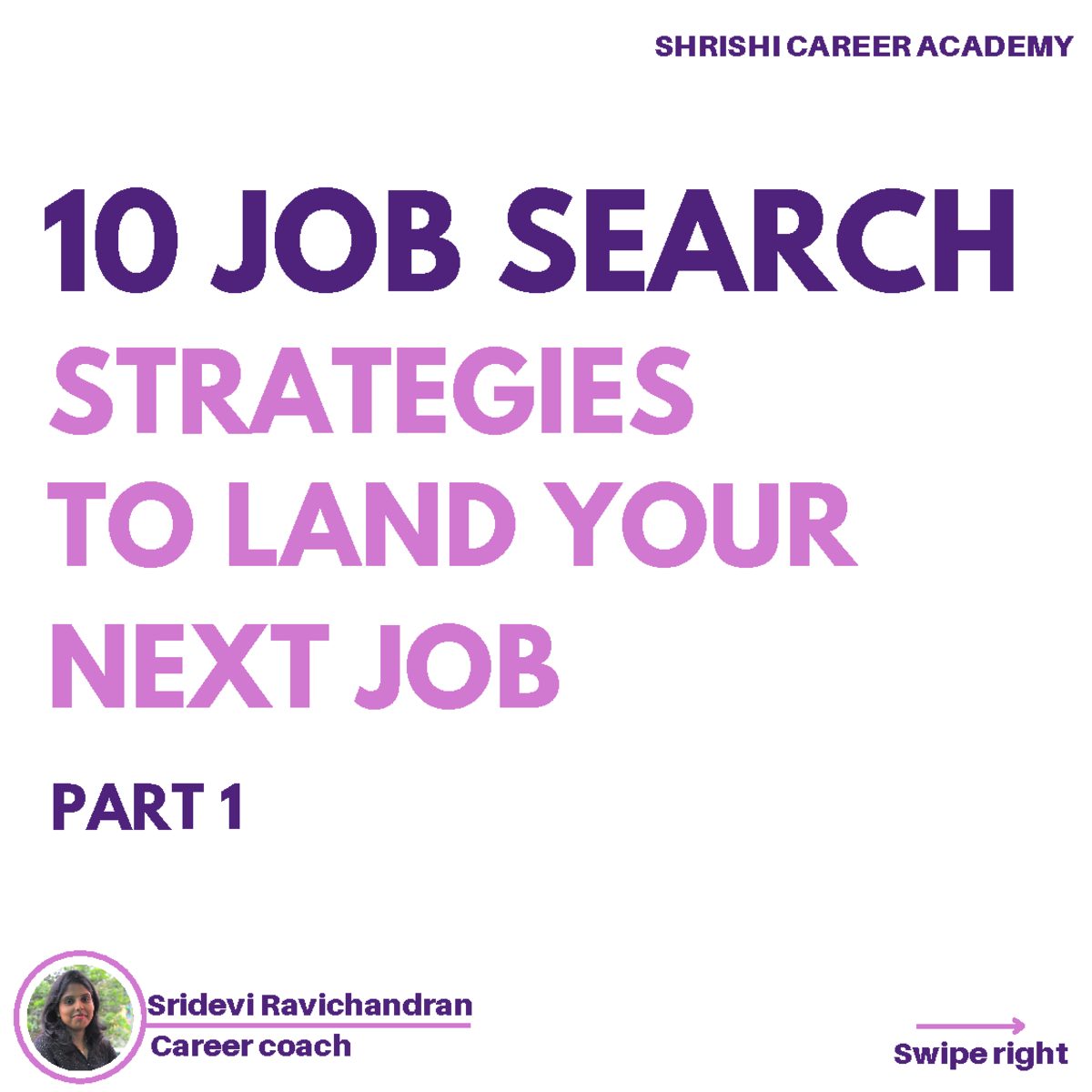 Job Search Strategies - Career Coach Sridevi Ravichandran - 10 JOB ...