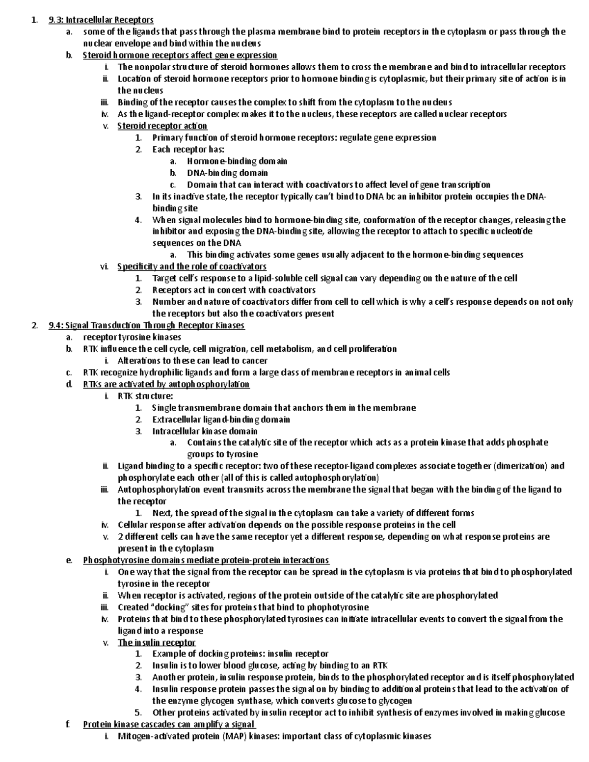 Cell Communication 2 Notes - 1. 2. 9: Intracellular Receptors a. some ...
