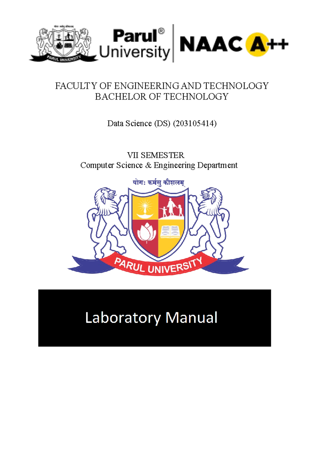 DS Manual for 7th sem CSE - FACULTY OF ENGINEERING AND TECHNOLOGY ...