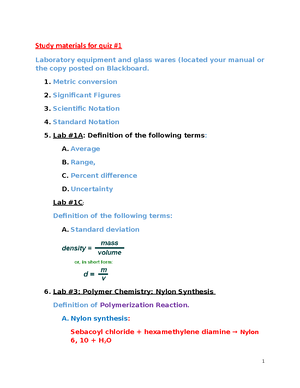 LAB 1A Pre-lab - lab - Unit of Measurement - Weight, Volume, and Length ...