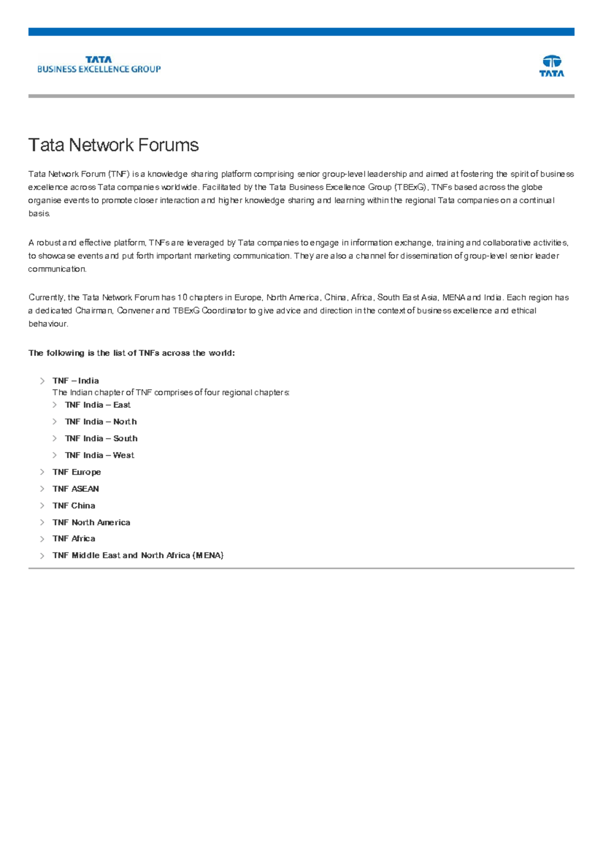 Tata-network-forums - Excellence models - Tata Network Forums Tata ...