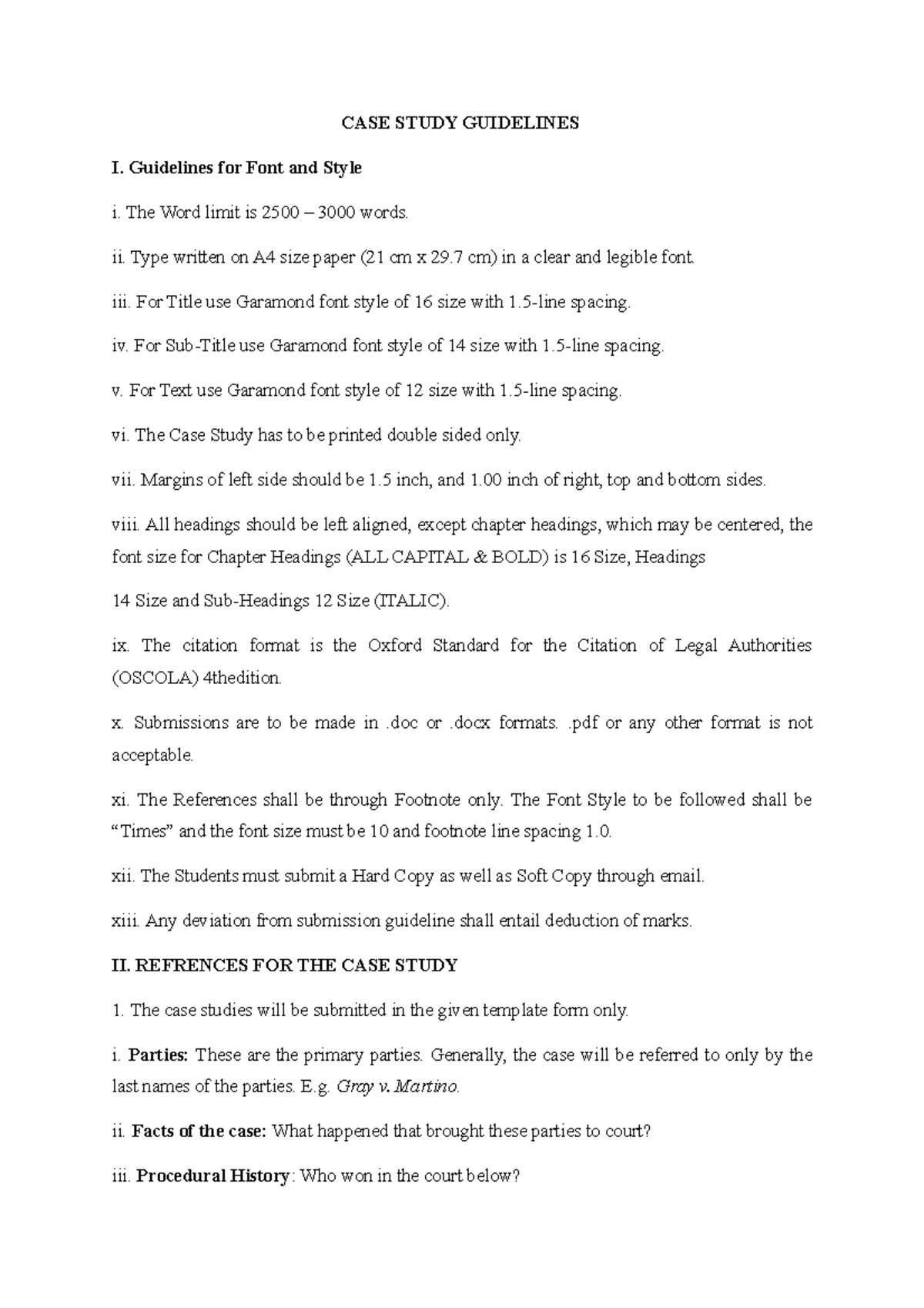 CASE- Comment- Guidelines - CASE STUDY GUIDELINES I. Guidelines for ...