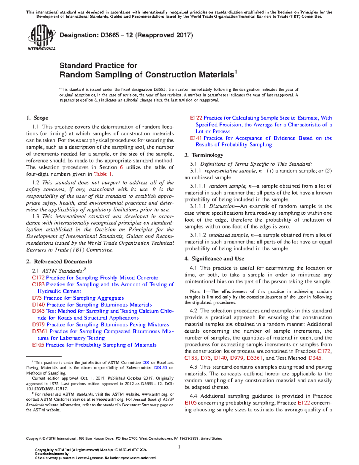 D3665-12(2017 ) - aaaa - Designation: D3665 − 12 (Reapproved 2017 ...