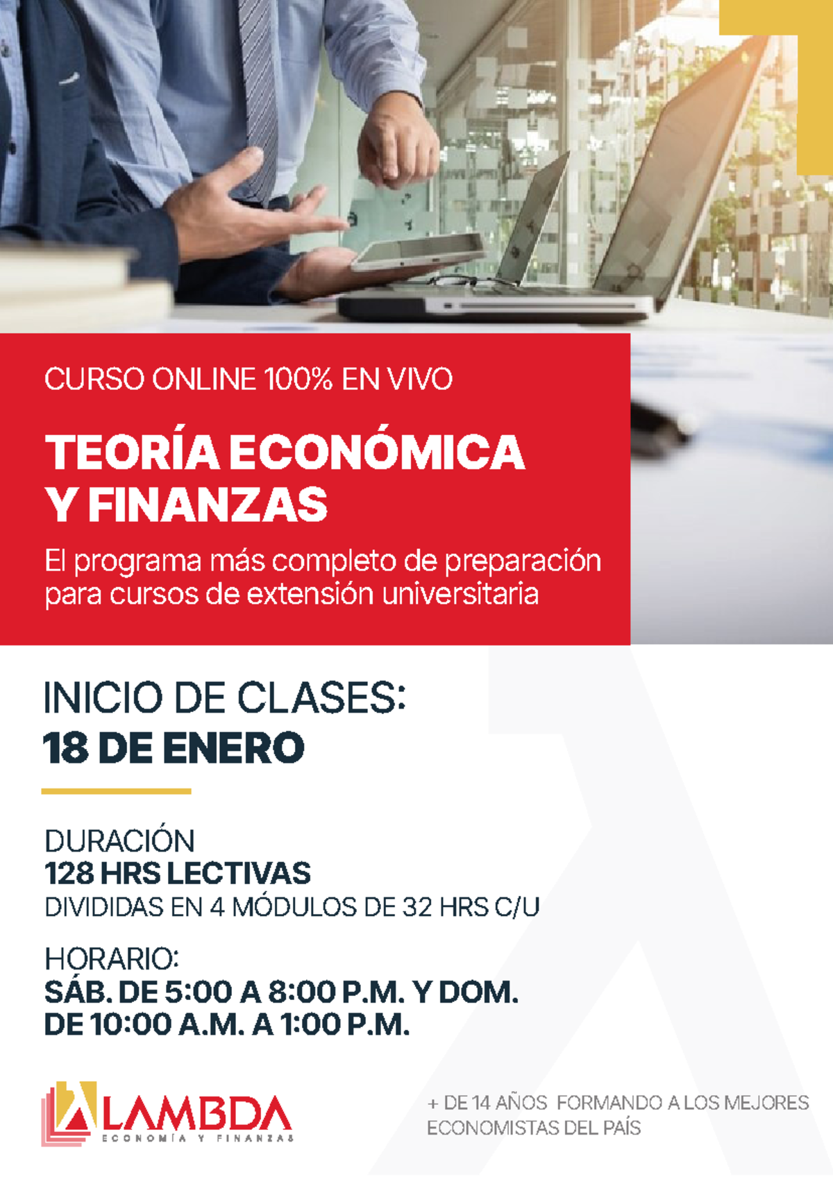 Brochure teoria economica y finanzas enero 2025 - INICIO DE CLASES 18 DE ENERO HORARIO SÁB. DE ...