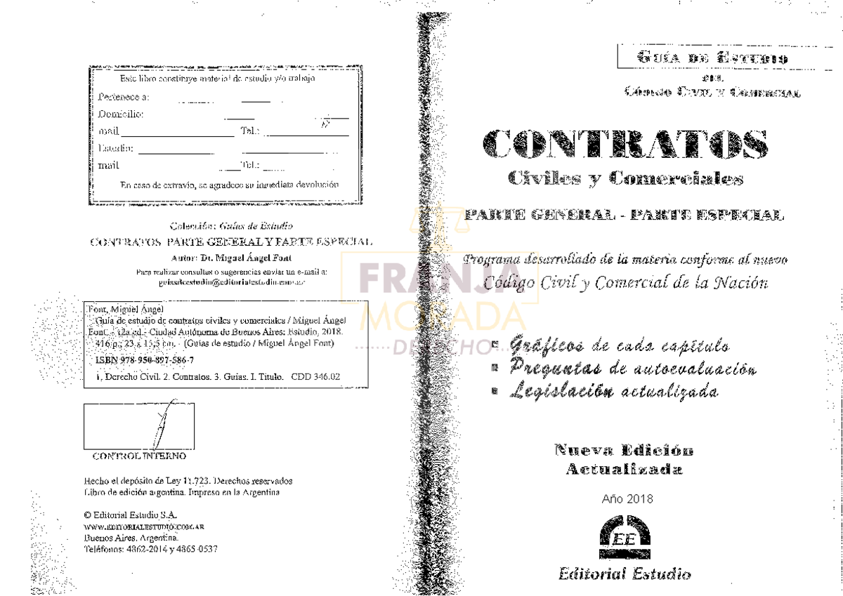 Guia de Contratos CCy C 2018 - Derecho Civil Contratos - Año - Studocu