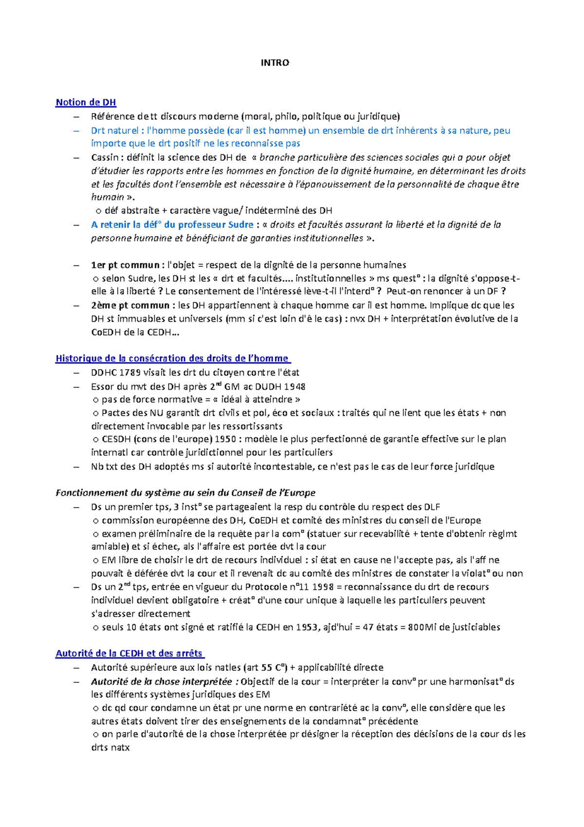 CEDH - Warning: TT: undefined function: 32 INTRO Notion de DH - Référence de tt discours moderne ...