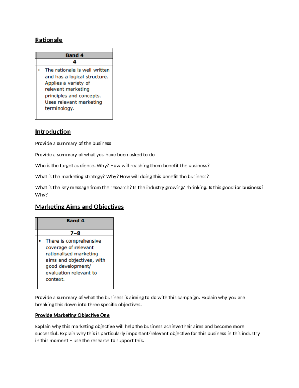 Unit 2 Exam Structure Detailed - Rationale Introduction Provide a ...