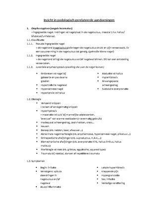 Overzicht pathologieën - Onychocryptose = ingegroeide nagel, unguis ...