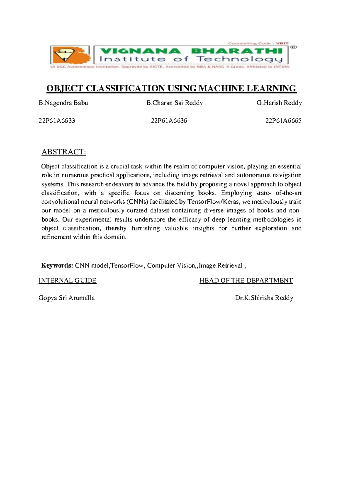 srfegr tt ta fresrfrfezwds ff grgfd - OBJECT CLASSIFICATION USING ...