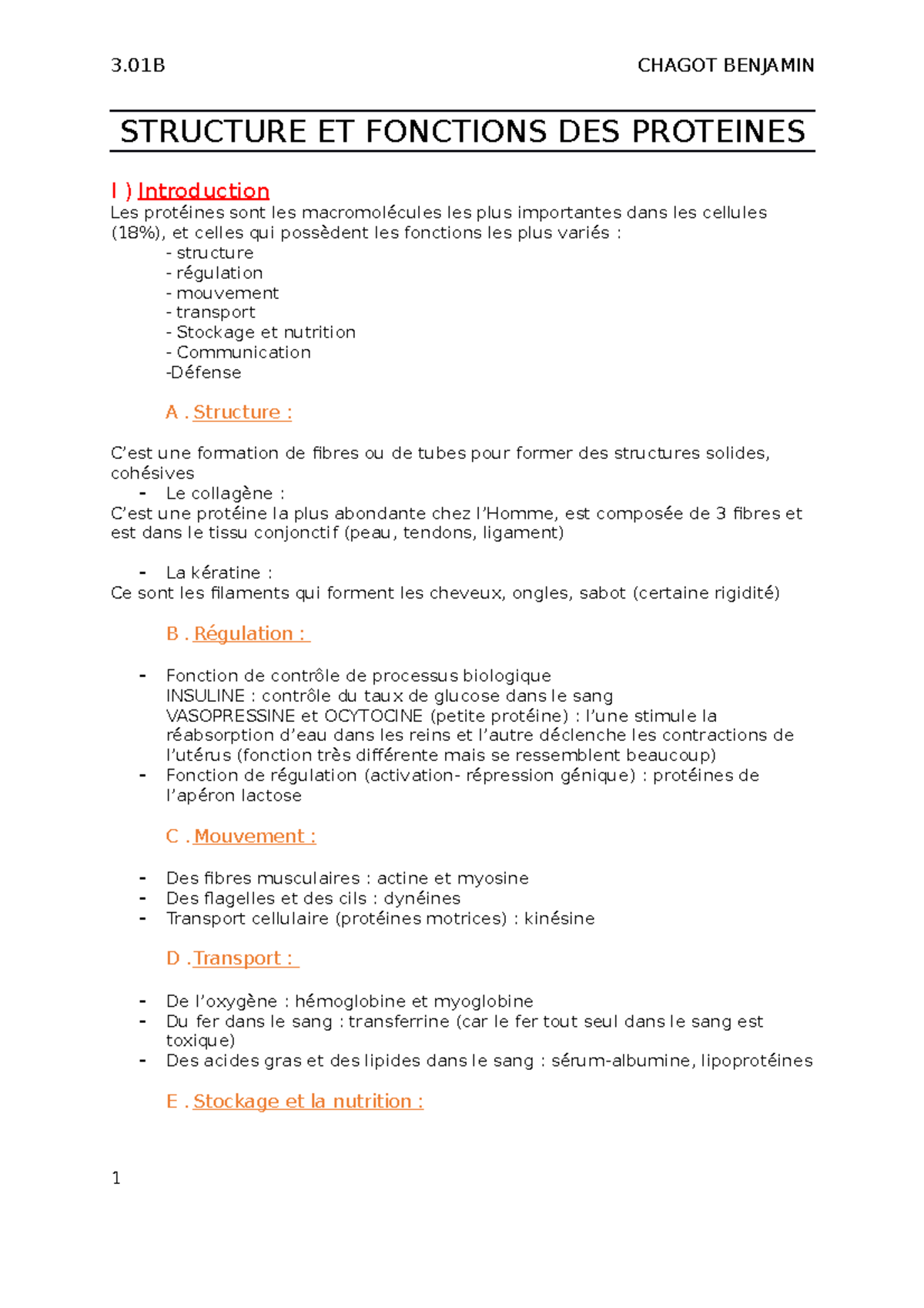 Structure et fontions des protéines - STRUCTURE ET FONCTIONS DES ...