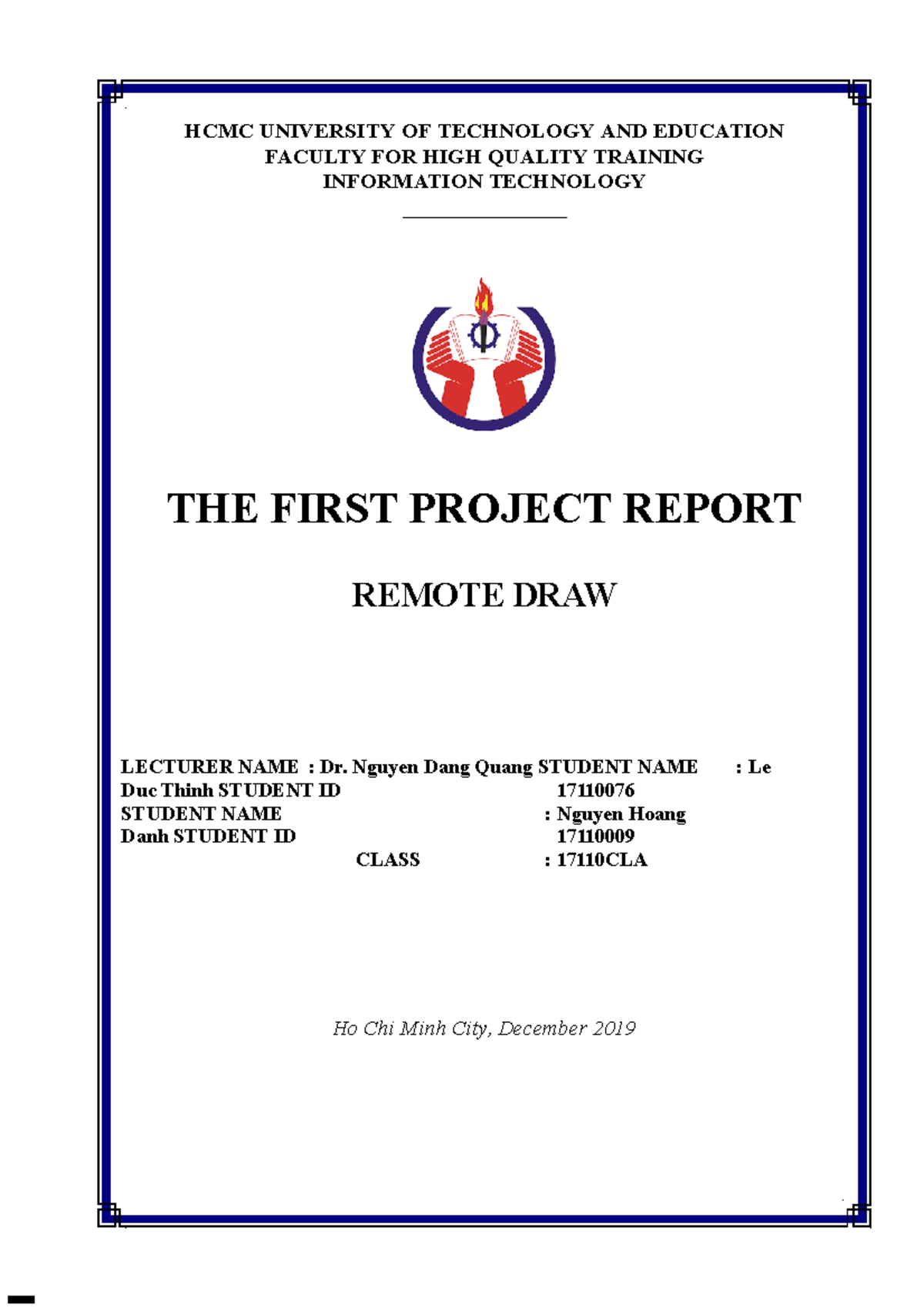 Report CNTT Final project - HCMC UNIVERSITY OF TECHNOLOGY AND EDUCATION ...