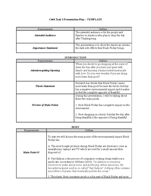 Presentation Plan Template - C464 - WGU - Studocu