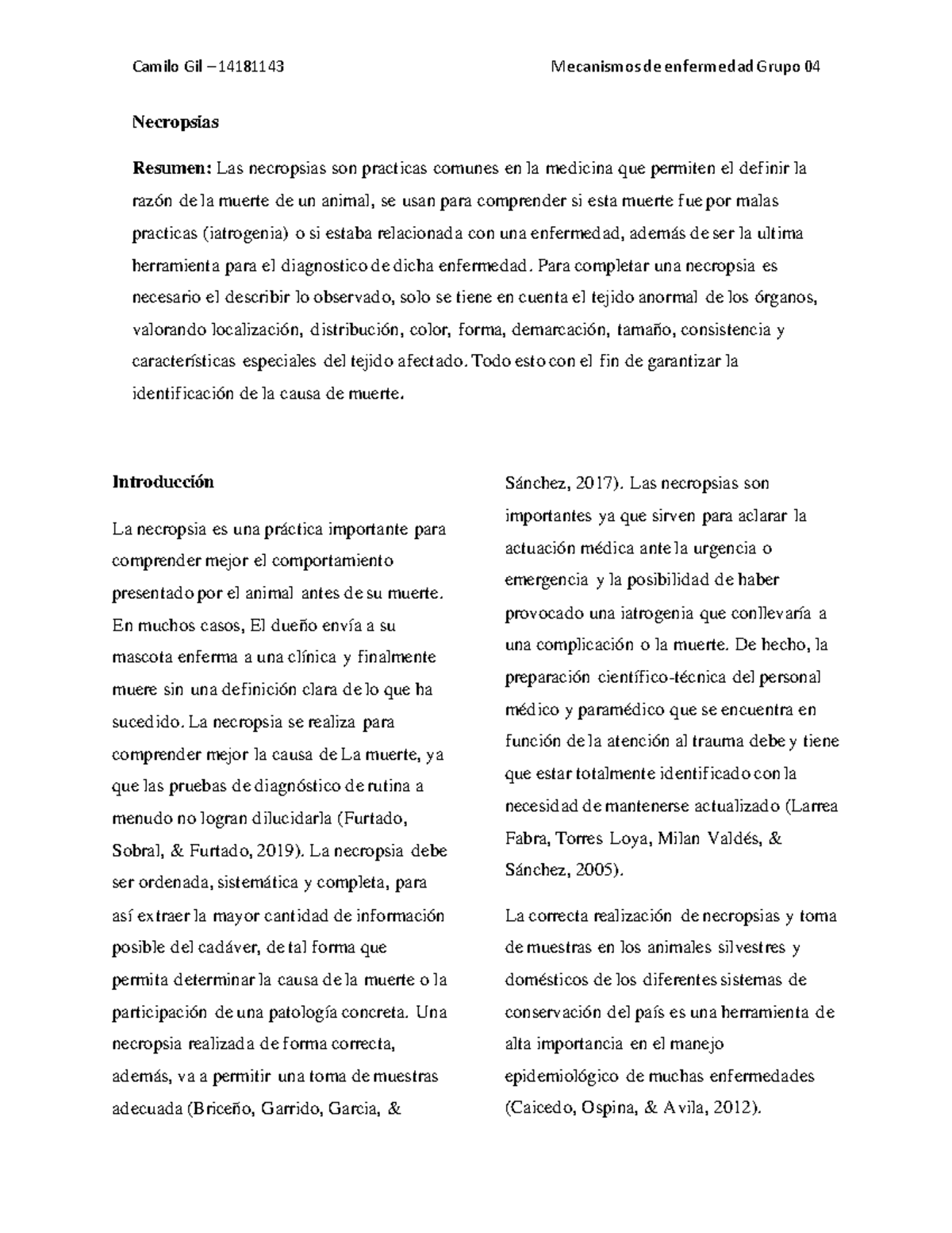 Ensayo necropsias - Nota: 4,5 - Warning: TT: undefined function: 32 Warning: TT: undefined ...