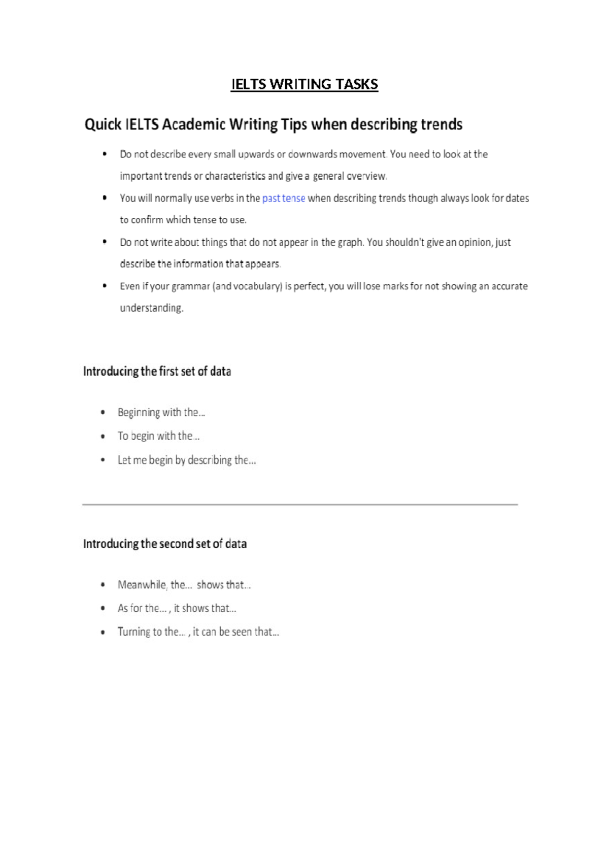 Ielts Writing TASK 1 Words AND Phrases - B. A English language and ...
