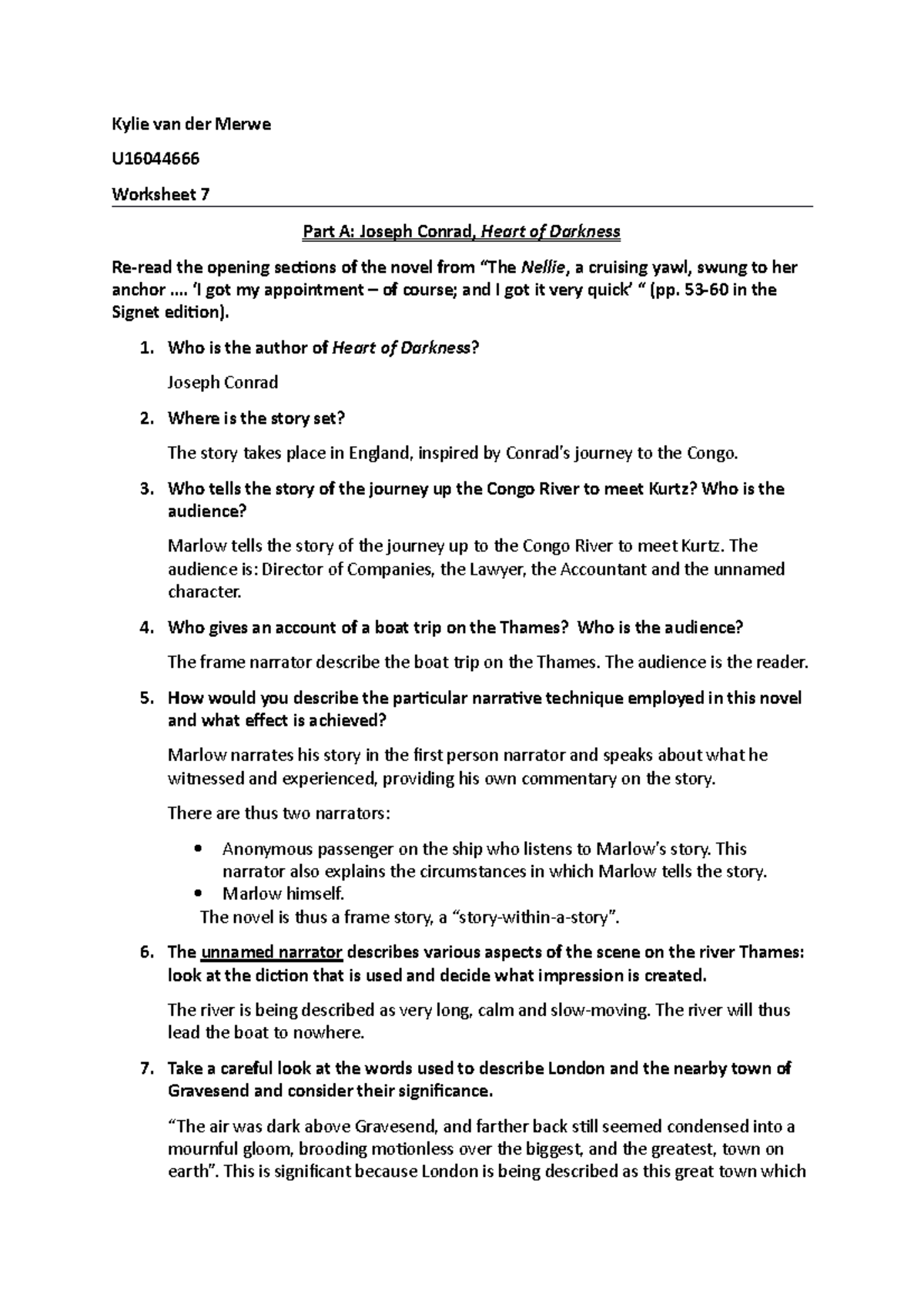 Week 7 Worksheet - Kylie van der Merwe U Worksheet 7 Part A: Joseph ...
