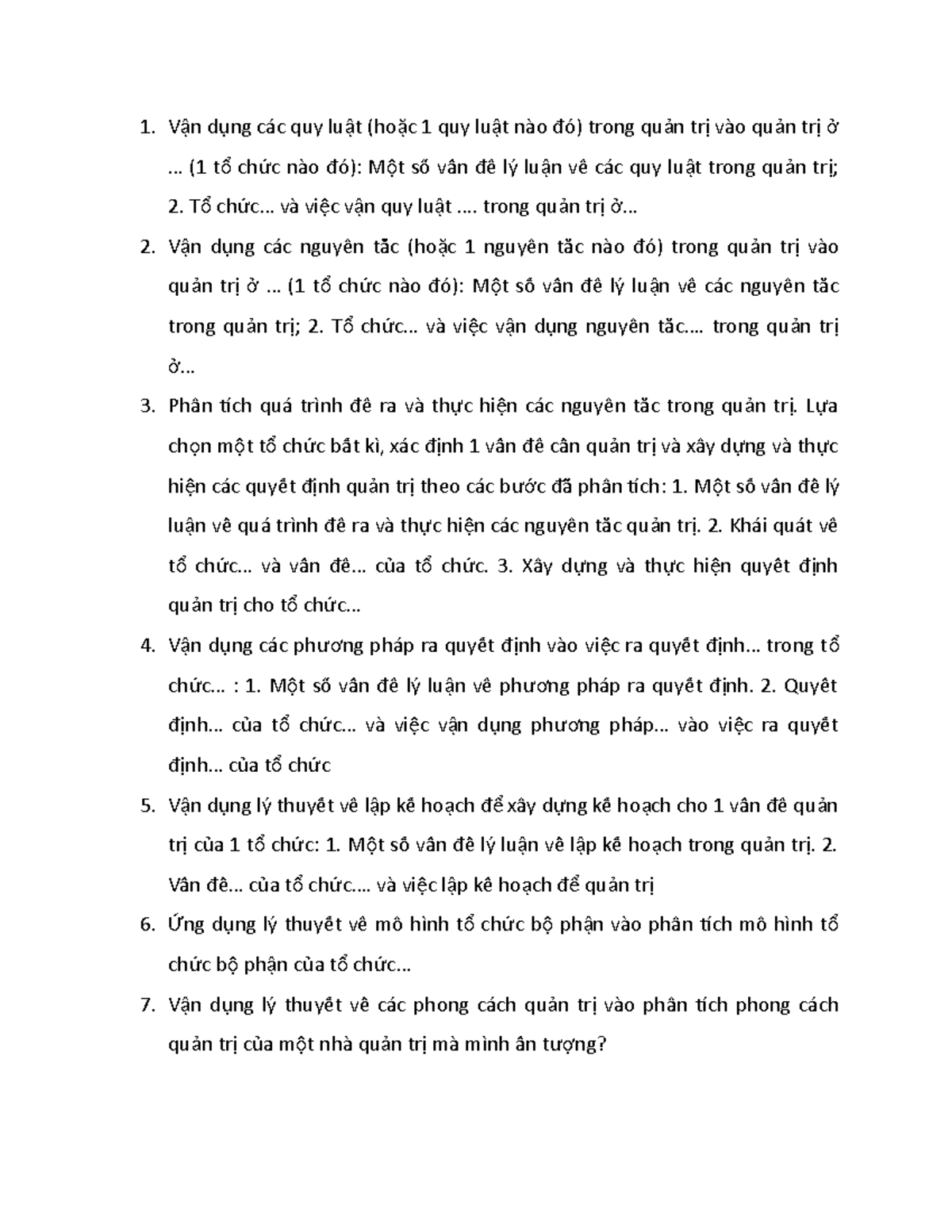 Gọi ý làm tluan môn QTH - Đề tài tiểu luận qth - V n d ng các quy lu t (ho c 1 quy lu t nào đó ...