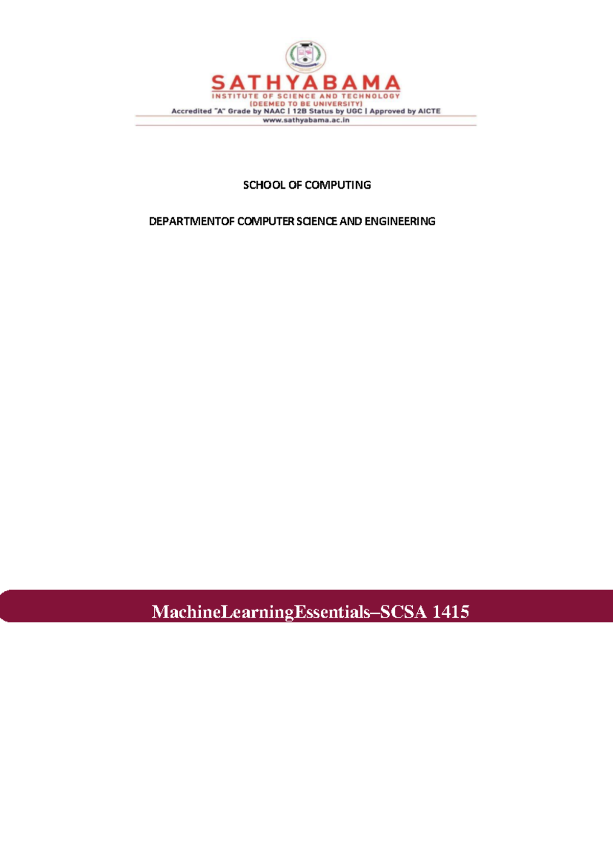 Unit 4 updated notes - SCHOOL OF COMPUTING DEPARTMENTOF COMPUTER ...