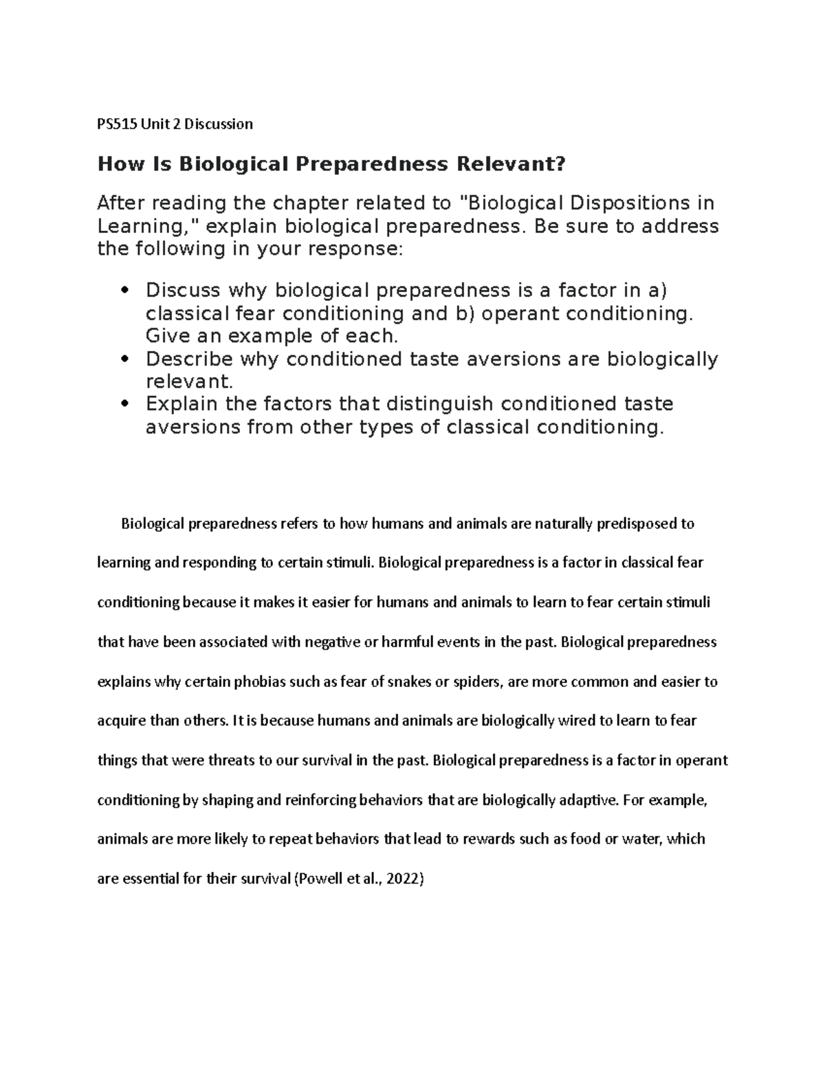 PS515 Unit 2 Discussion - PS515 Unit 2 Discussion How Is Biological ...