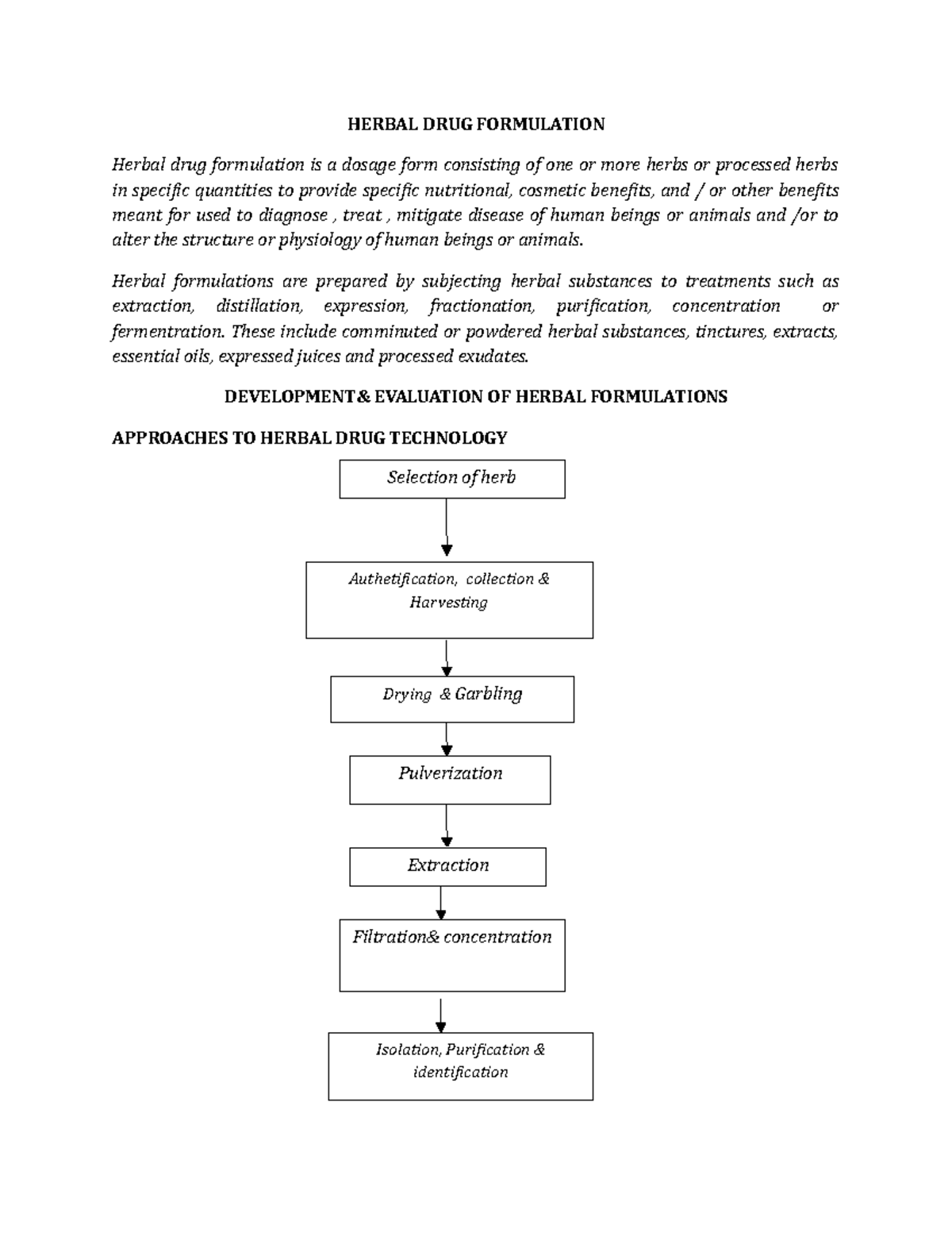 Herbal drug formulation & evaluation - HERBAL DRUG FORMULATION Herbal ...