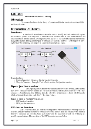 Lab # 002 - Best lab report - 01/10/ Lab Title :- To analyse the ...