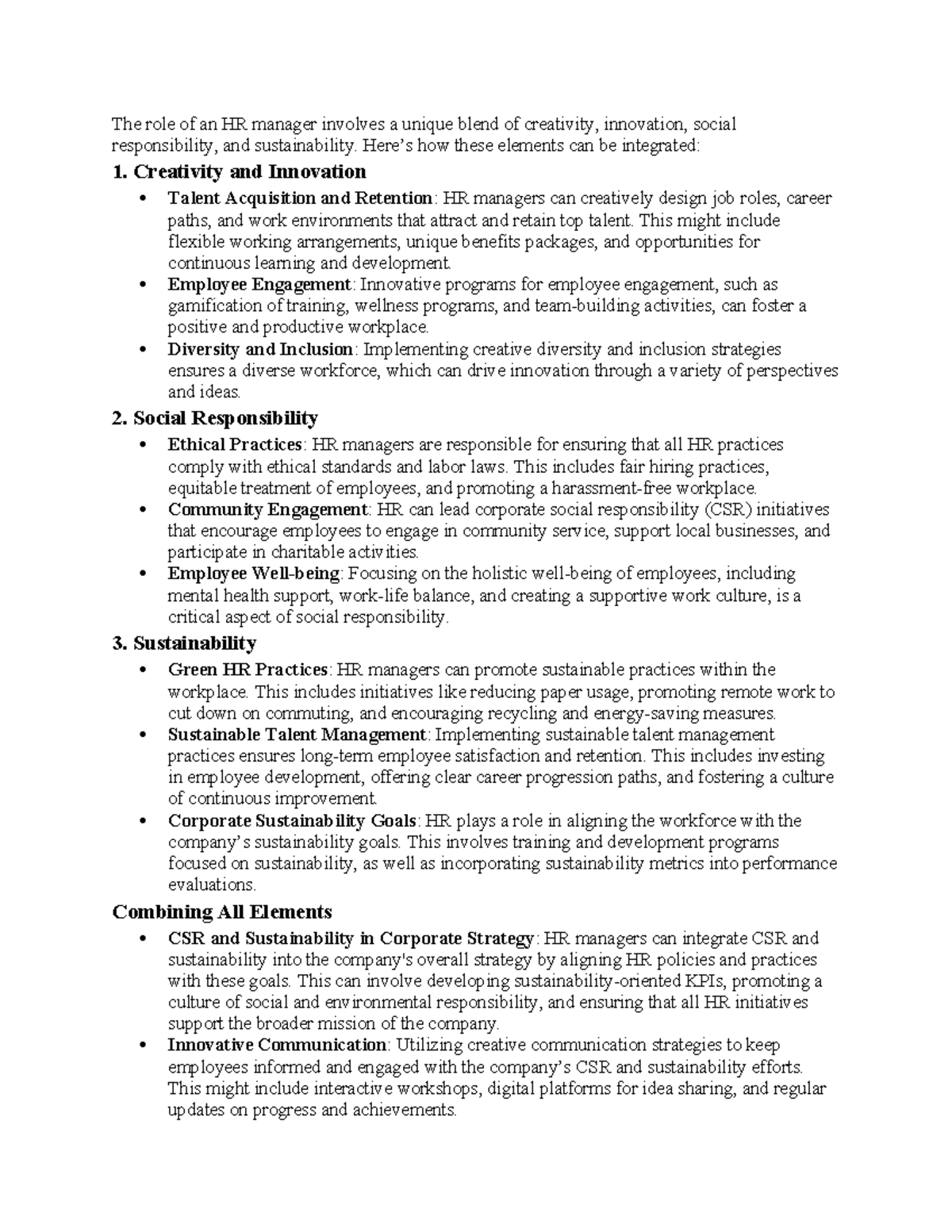 The role of an HR manager involves a unique blend of creativity - Here ...