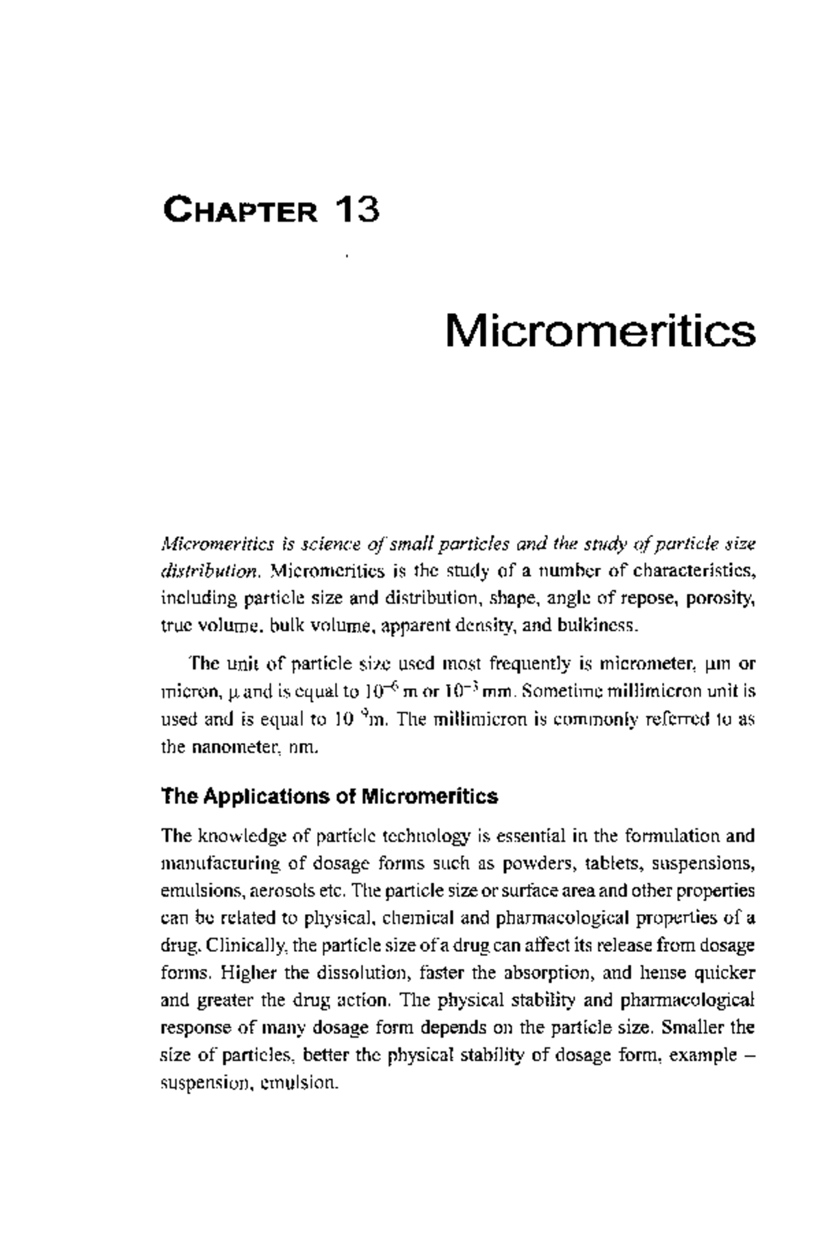Micromeretics - in details information - ####### CHAPTER 13 ...