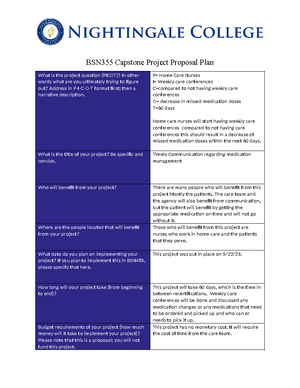 BSN485 Project Proposal Plan 3 - Misty Gatto Nightingale College BSN ...