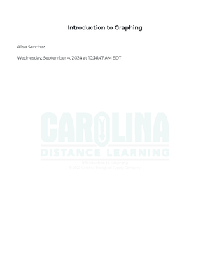 Lab 3 - lab work carolina distance learning - Measurement and ...