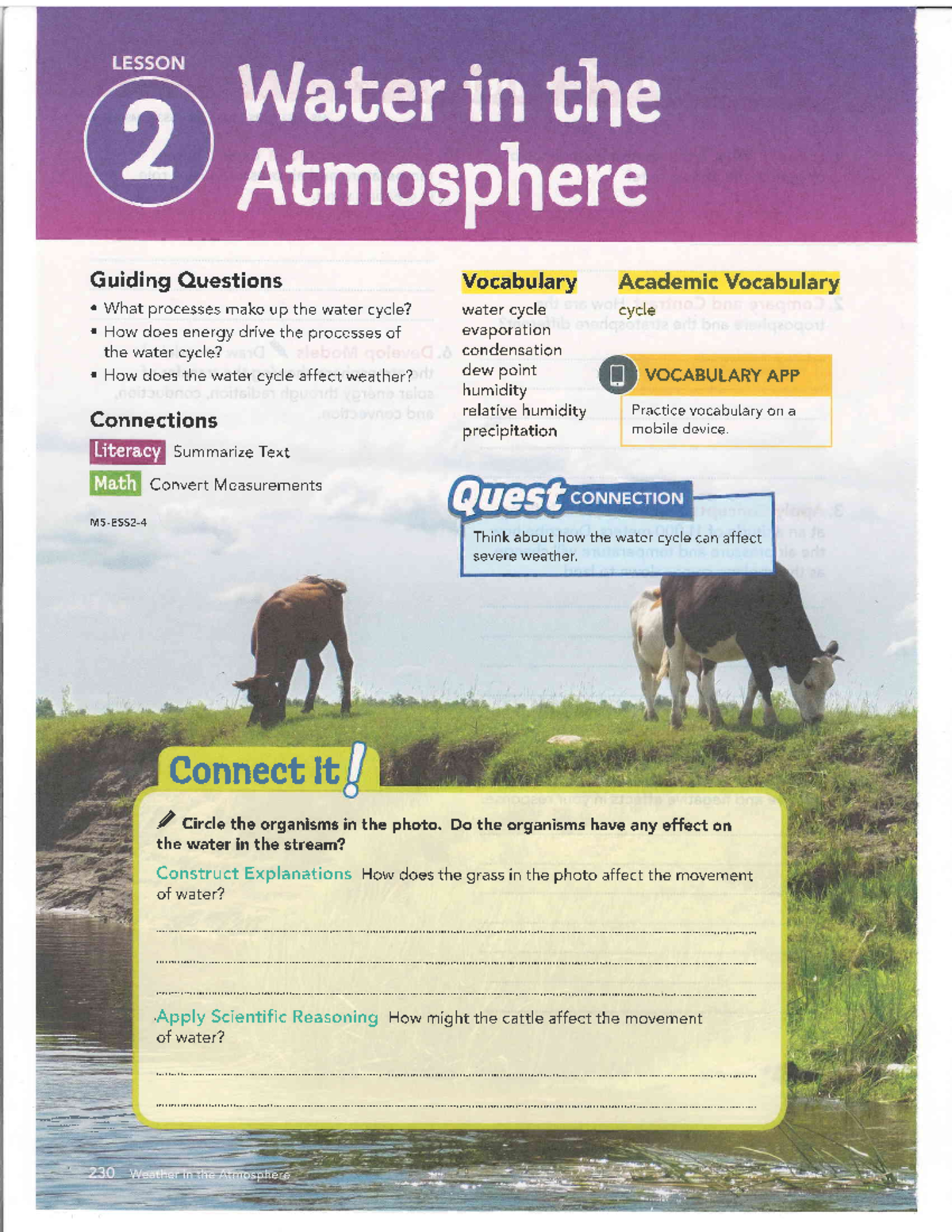 Complete 5.02 - Water in the Atmosphere Lesson - Guiding Ouestions o ...