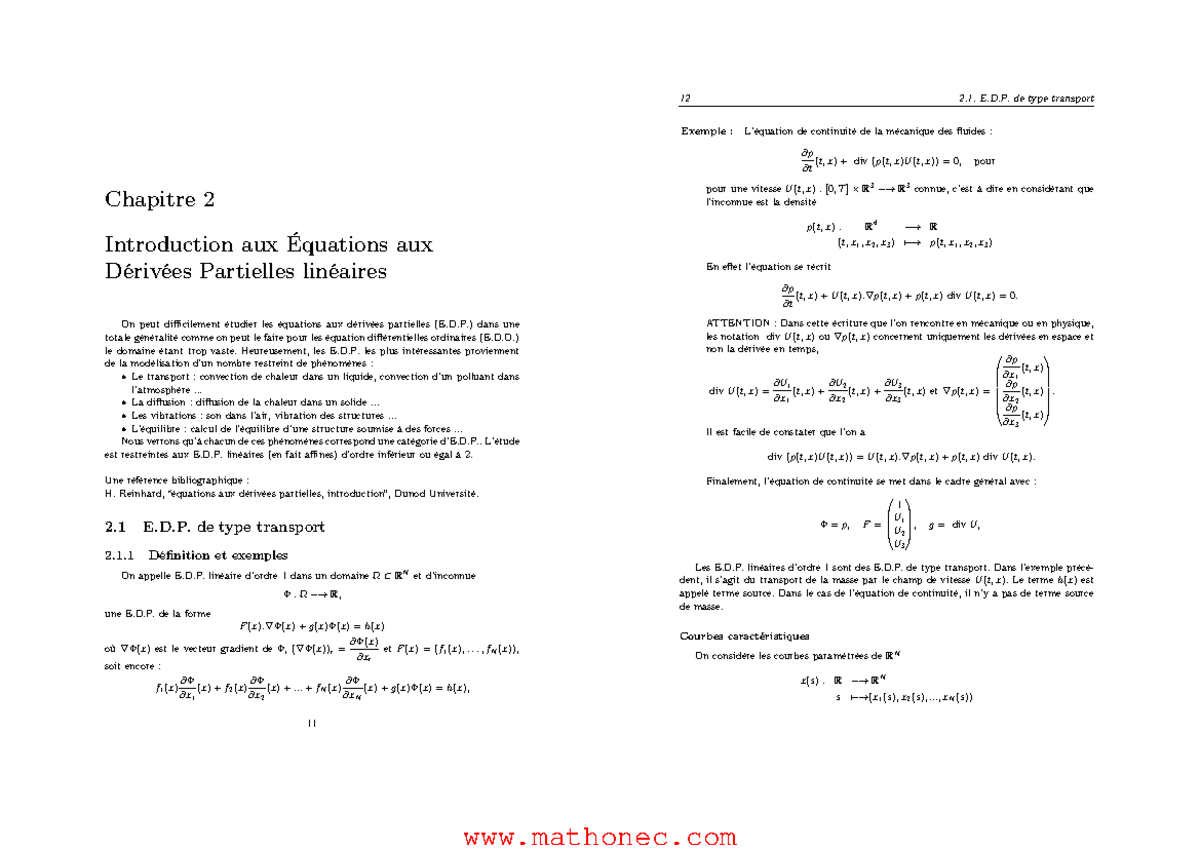 Introduction aux Équations aux Dérivées Partielles linéaires Edp-1-29 ...