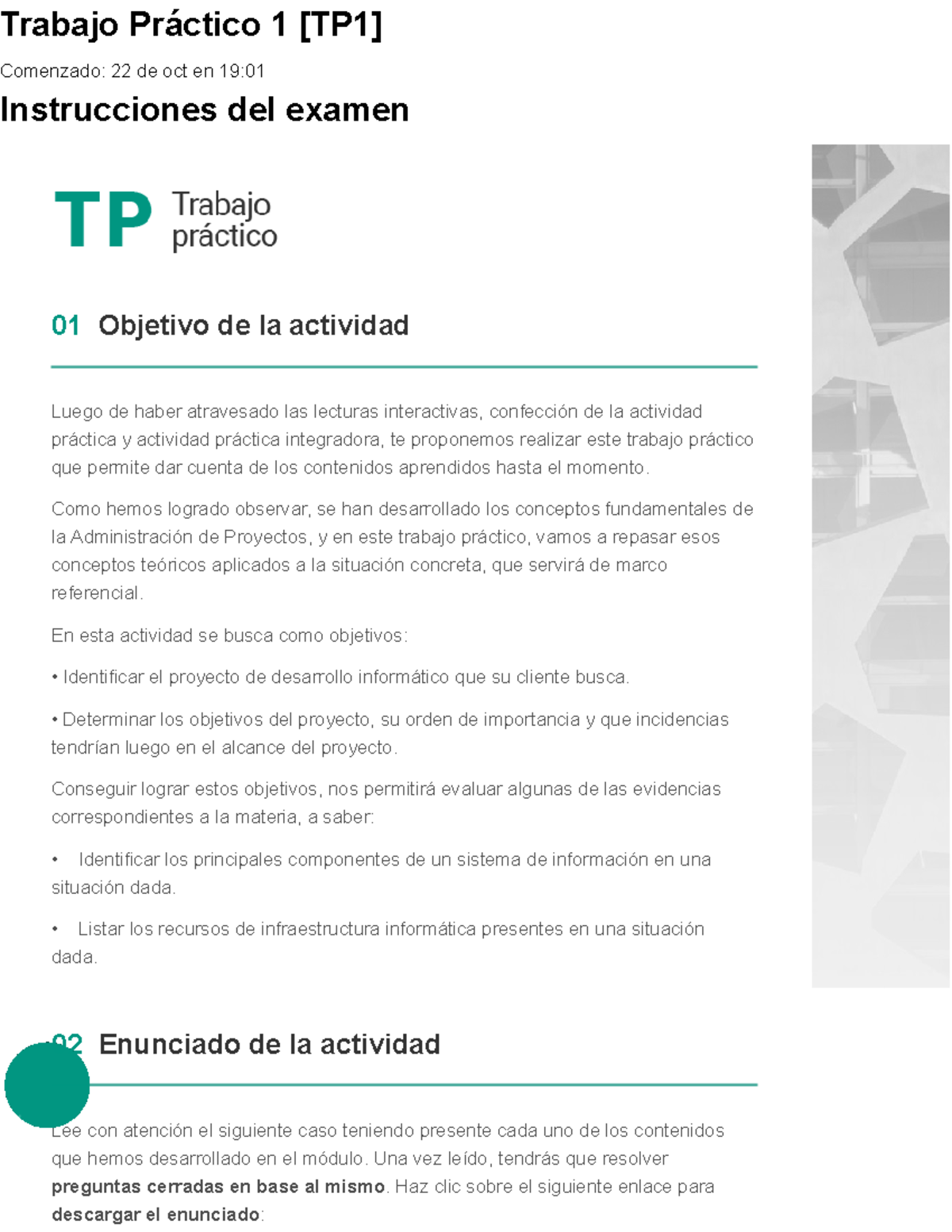 TP 1 ADM Proyectos Publicos - Trabajo Práctico 1 [TP1] Comenzado: 22 de ...