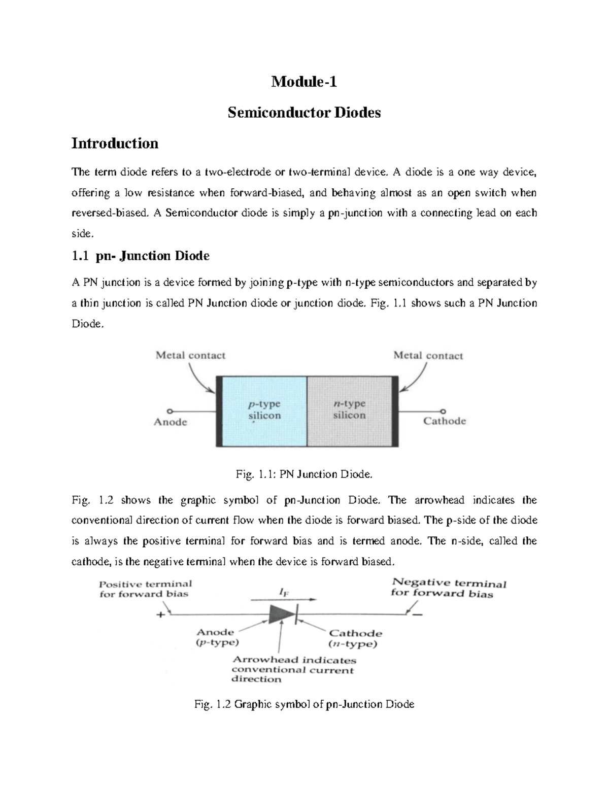 Module 1 22BEE13 Notes - Module- 1 Semiconductor Diodes Introduction ...