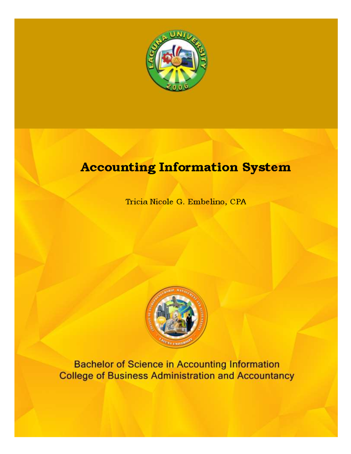 Bcomp - Module from college - Accounting Information System Tricia ...