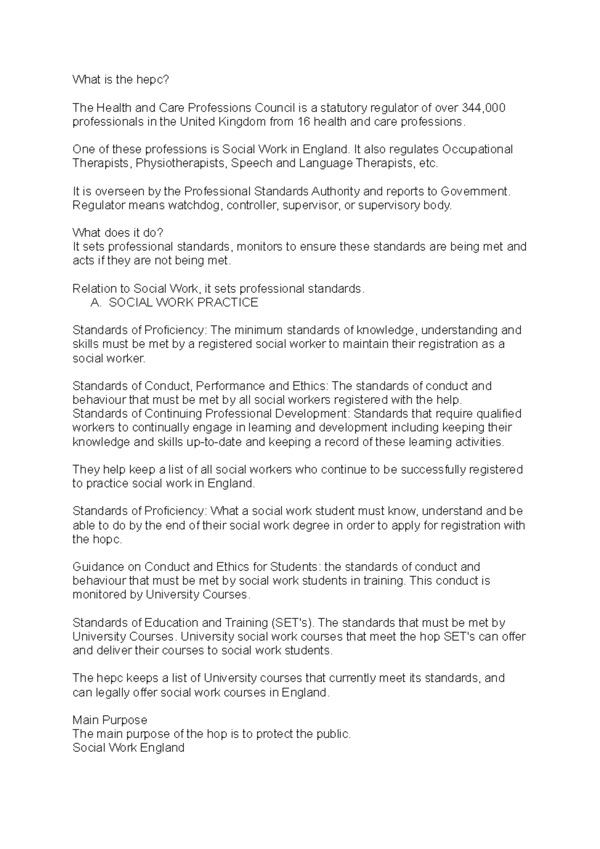 What is the hcpc - What is the hepc? The Health and Care Professions ...