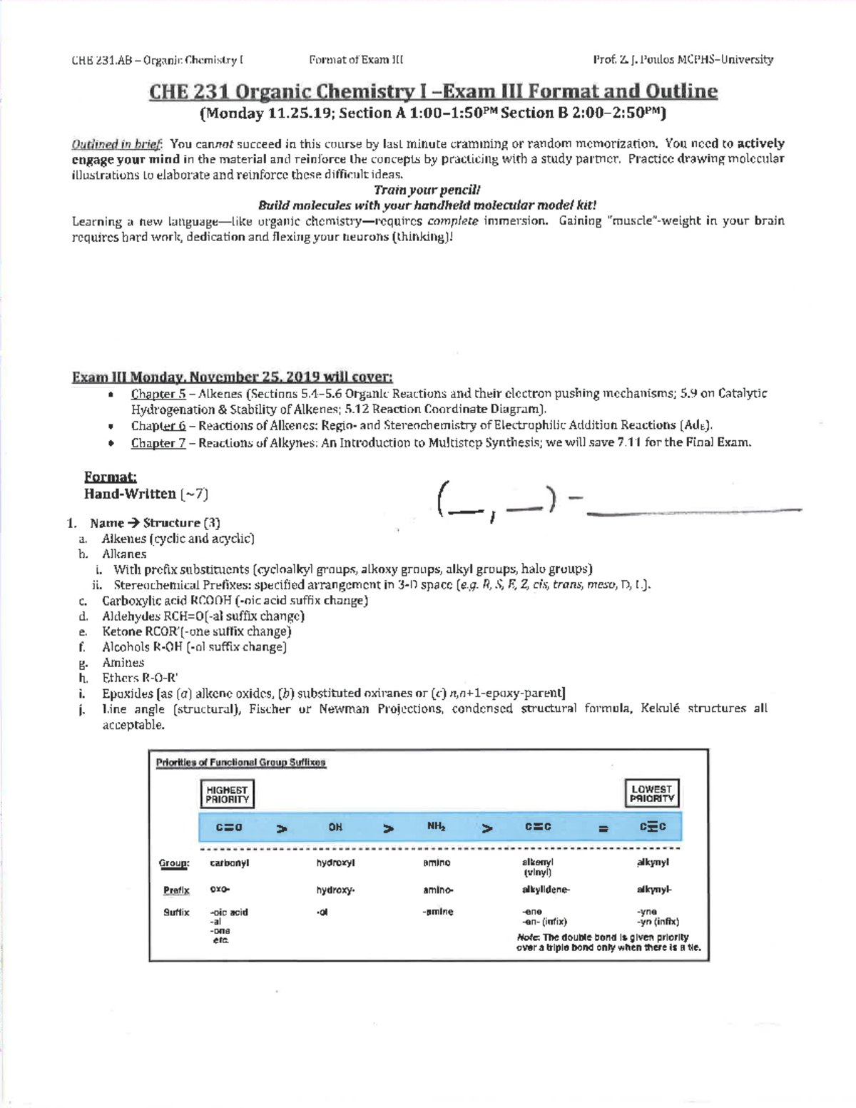 231 Review for Exam III 11 - CHE 231 - Studocu
