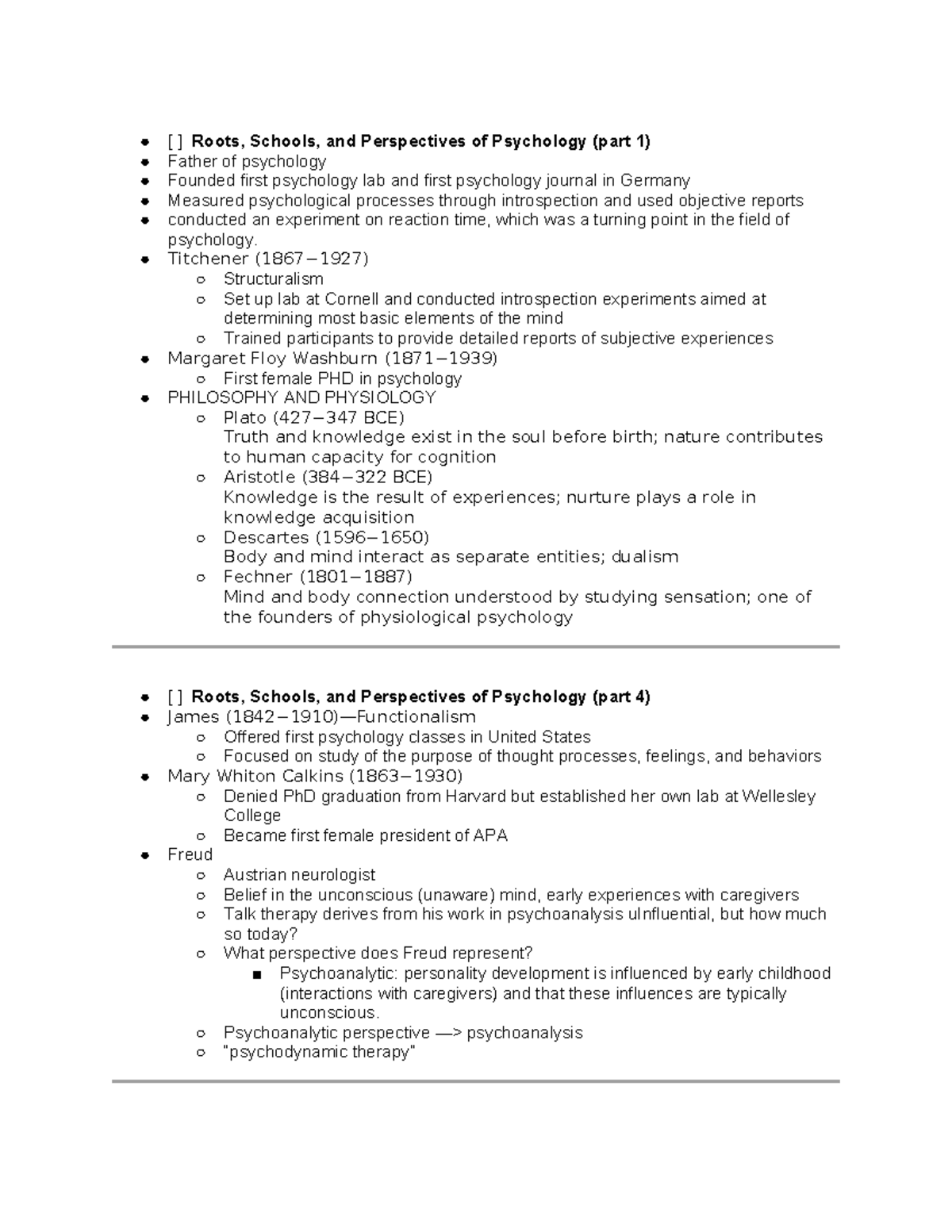 Chapter 1 Intro to PSYC - vocabulary and notes - [ ] Roots, Schools ...