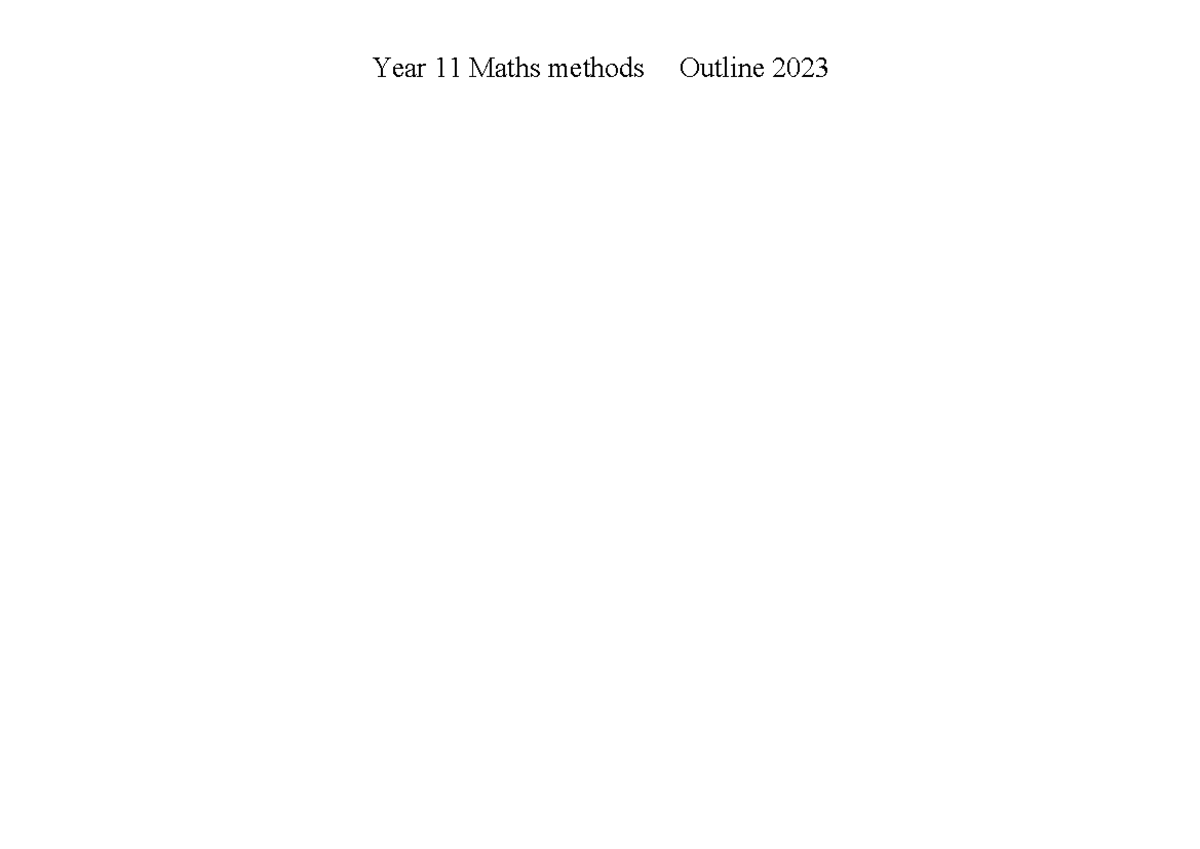 11 Methods 2024 course plan draft - Year 11 Maths methods Outline TERM ...