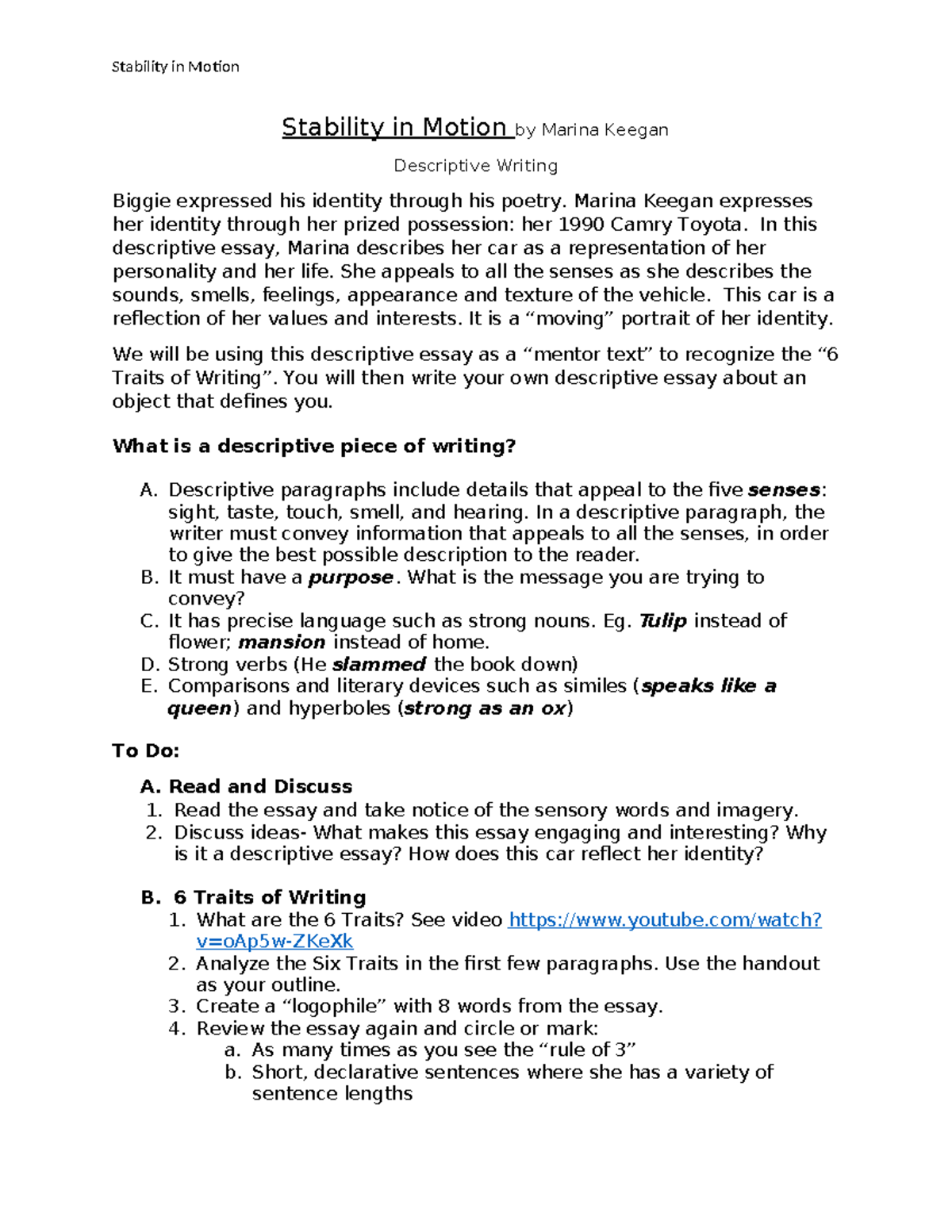 6 Traits of Writing Stability in Motion 1vcaojv - Stability in Motion ...