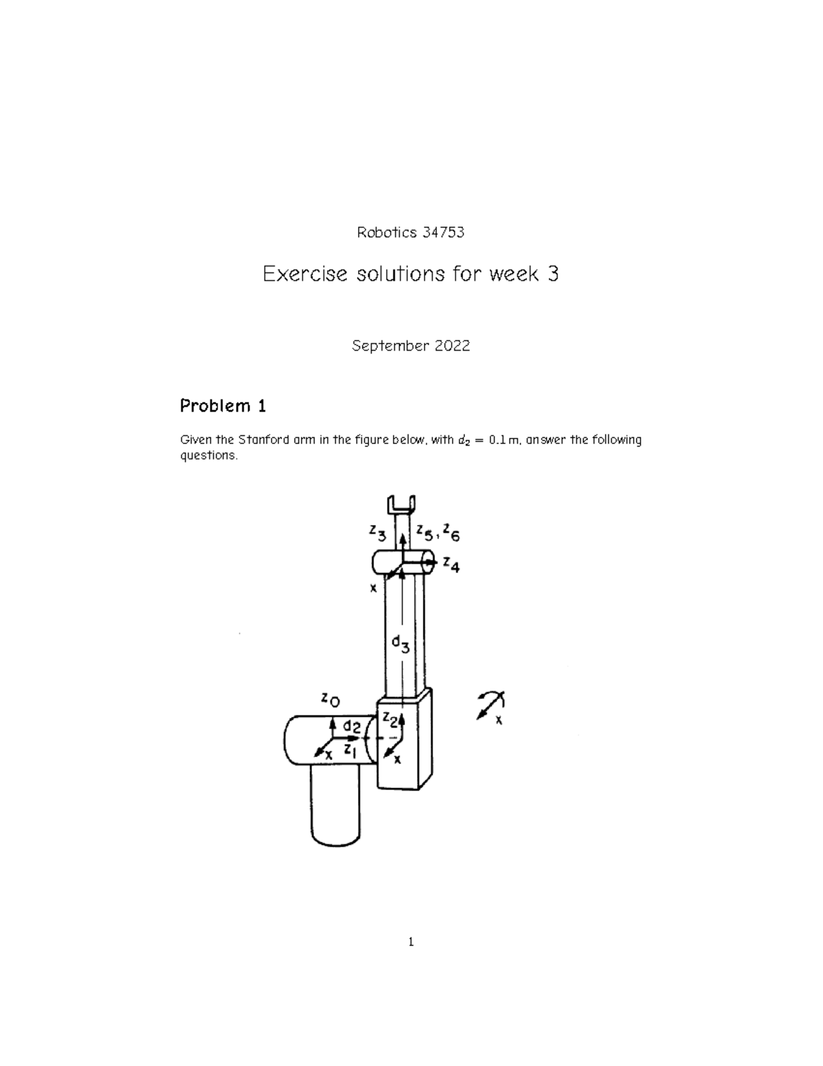 34753 Exercises week3 solution - Robotics 34753 Exercise solutions for week 3 September 2022 ...