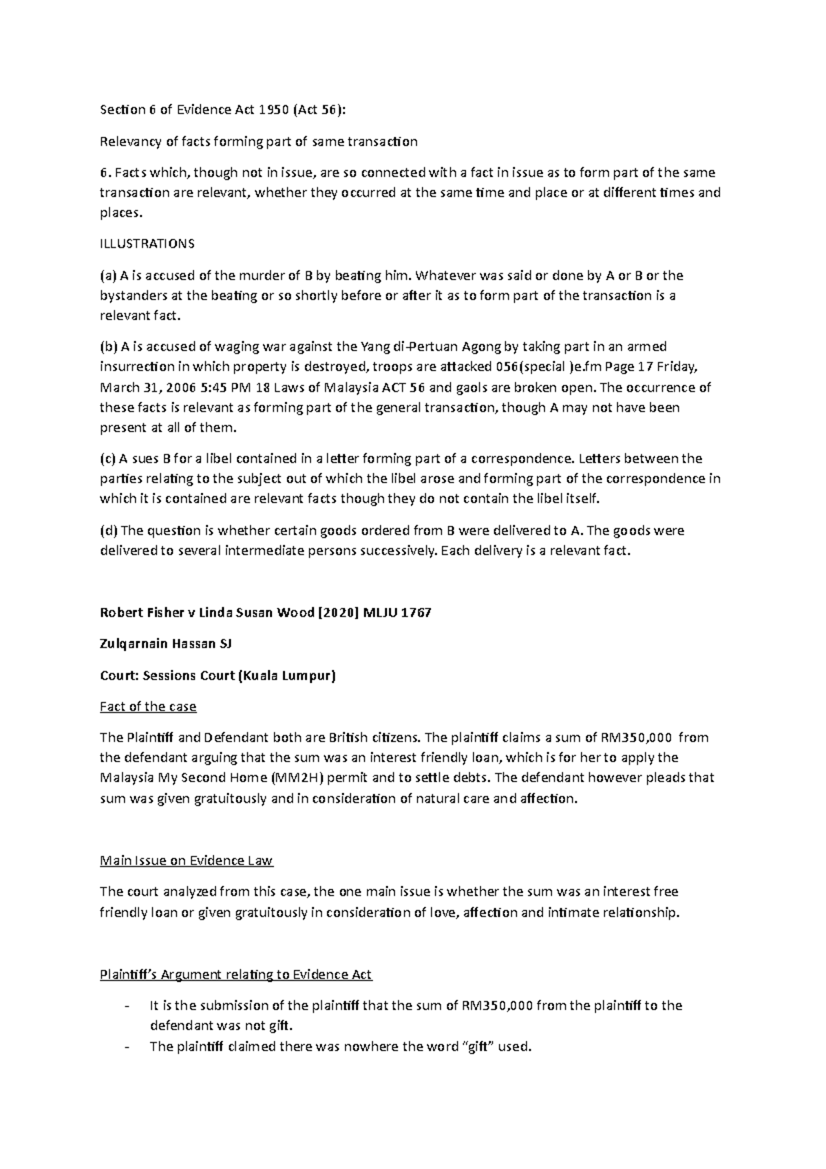 Section 6 Evidence Act - Section 6 of Evidence Act 1950 (Act 56 ...