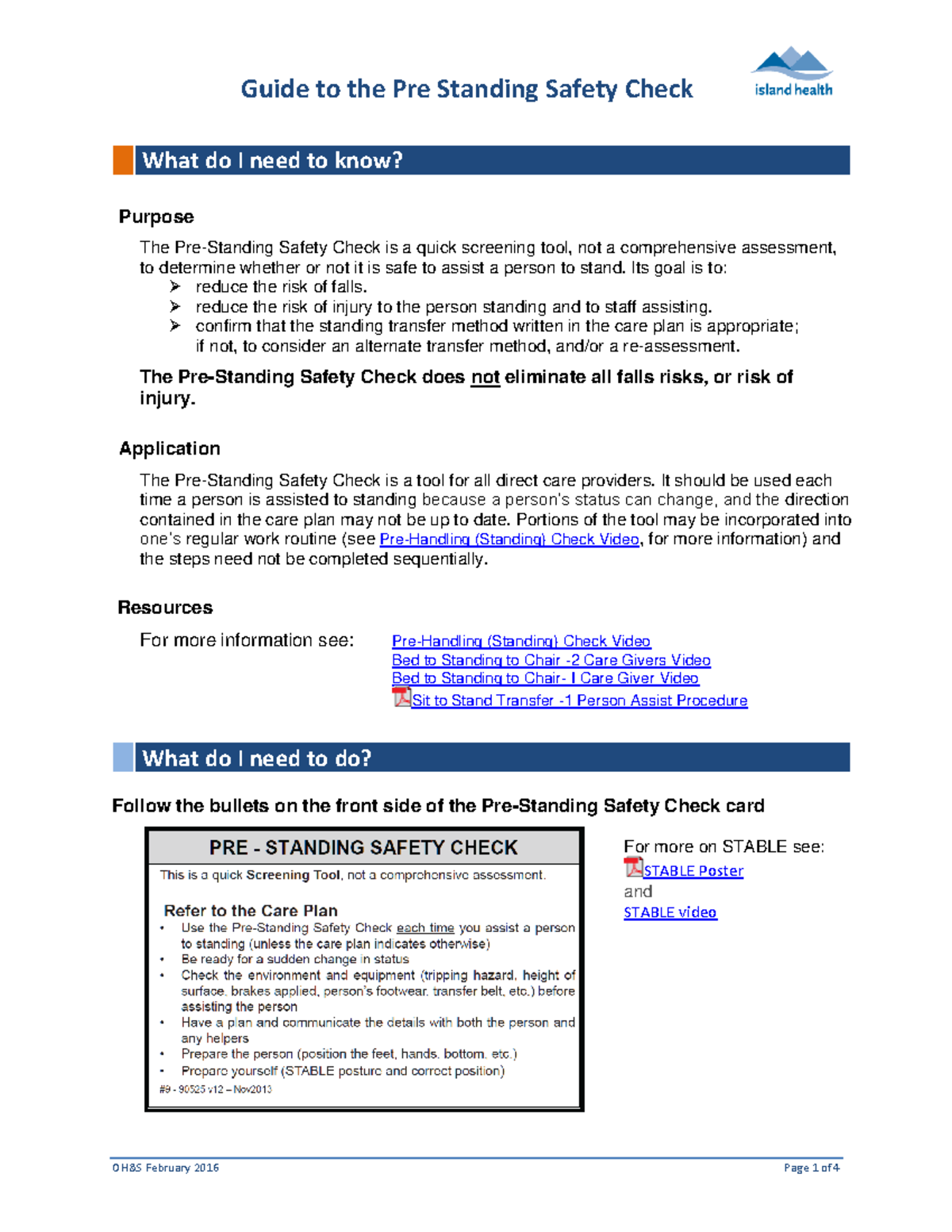Guide to prestanding safety check final - What do I need to know ...