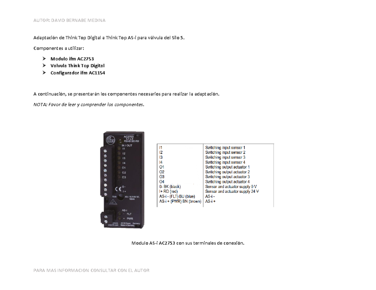 Adaptación de Think Top Digital a Think Top AS - Componentes a utilizar ...